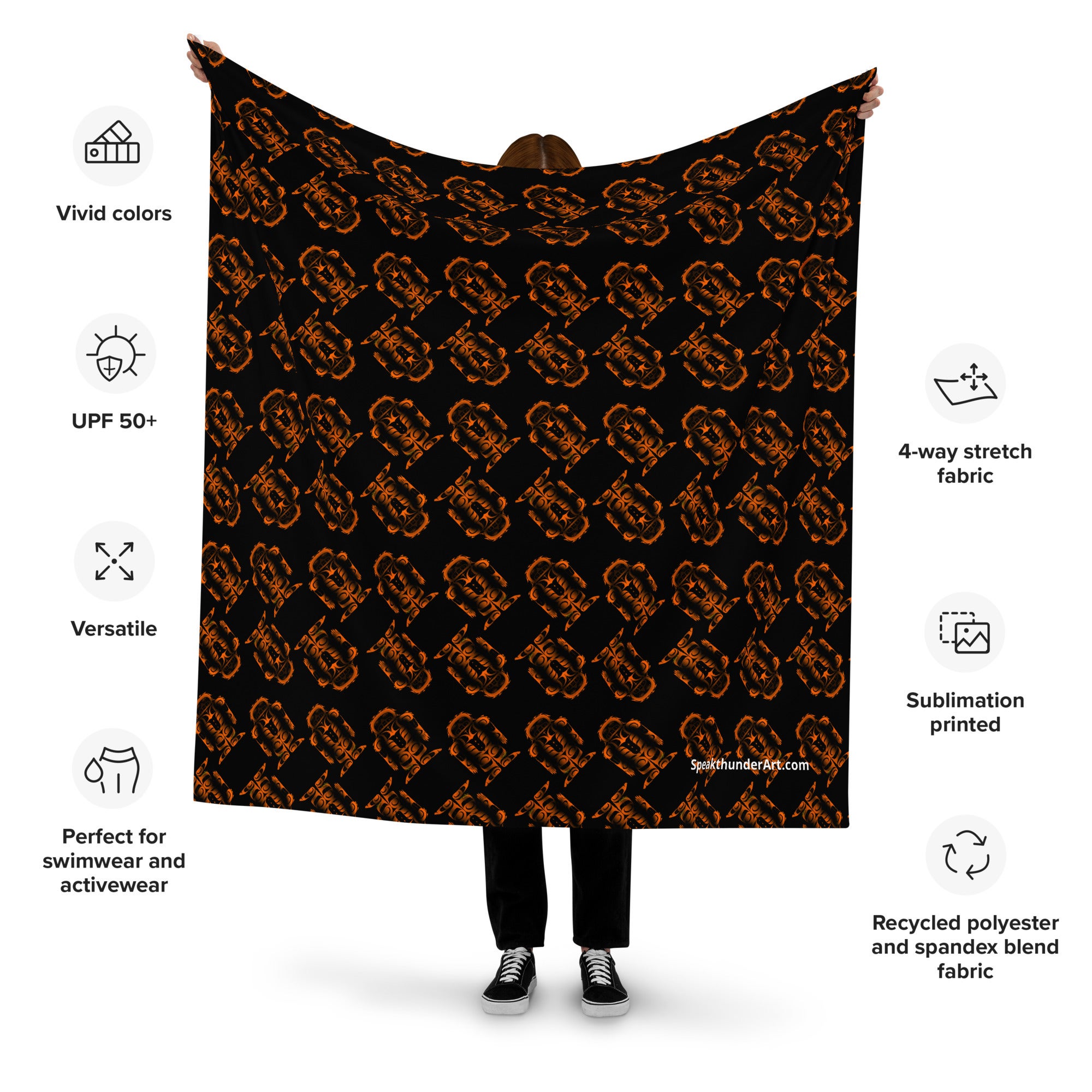 Bigfoot sewing fabric (black) 55x54” | Speakthunder Native American ...